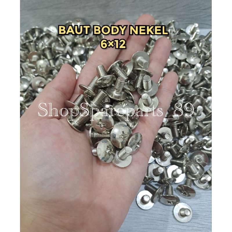 Jual [ 25 - 100 PCS ] BAUT COVER BODY HONDA 6×12 NEKEL / BAUT BODY ...