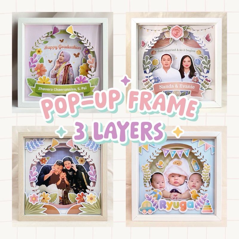 Jual POP UP FRAME 3 LAYERS | 3D Frame | Kado Ulang Tahun | Wisuda ...
