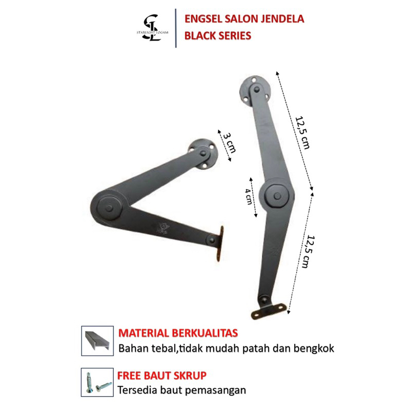 Jual [1 Set] Engsel Salon Penahan Jendela Engsel Jendela Wayang 9inch ...