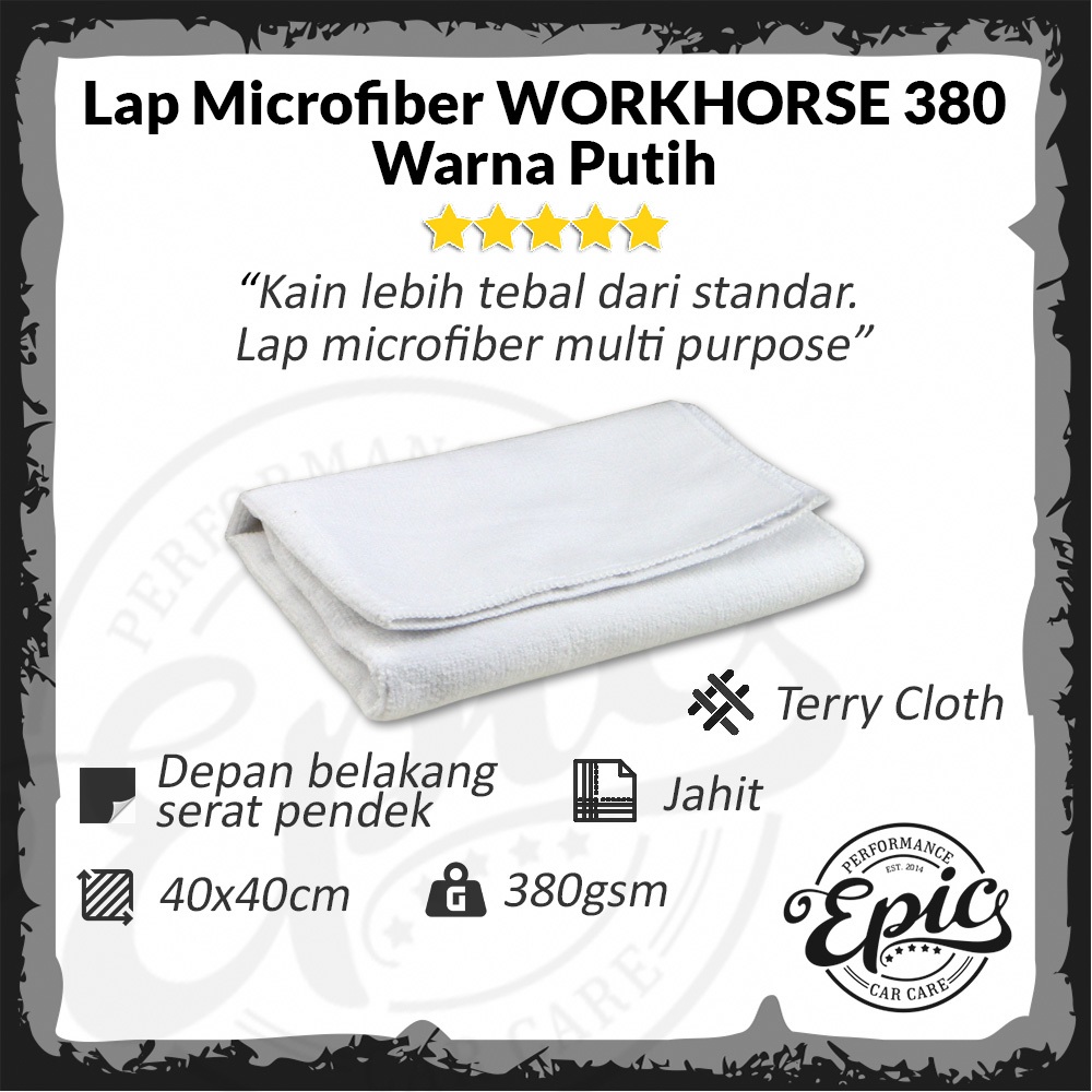 Jual Kain Microfiber Putih Multi Purpose Epic Workhorse 380 Putih | Shopee Indonesia