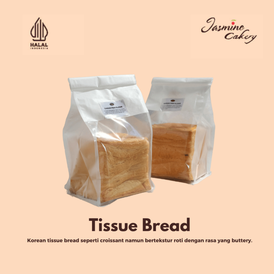 Jual Jasmine Cakery Roti Tissue Bread / Tanpa Pengawet Halal | Shopee ...