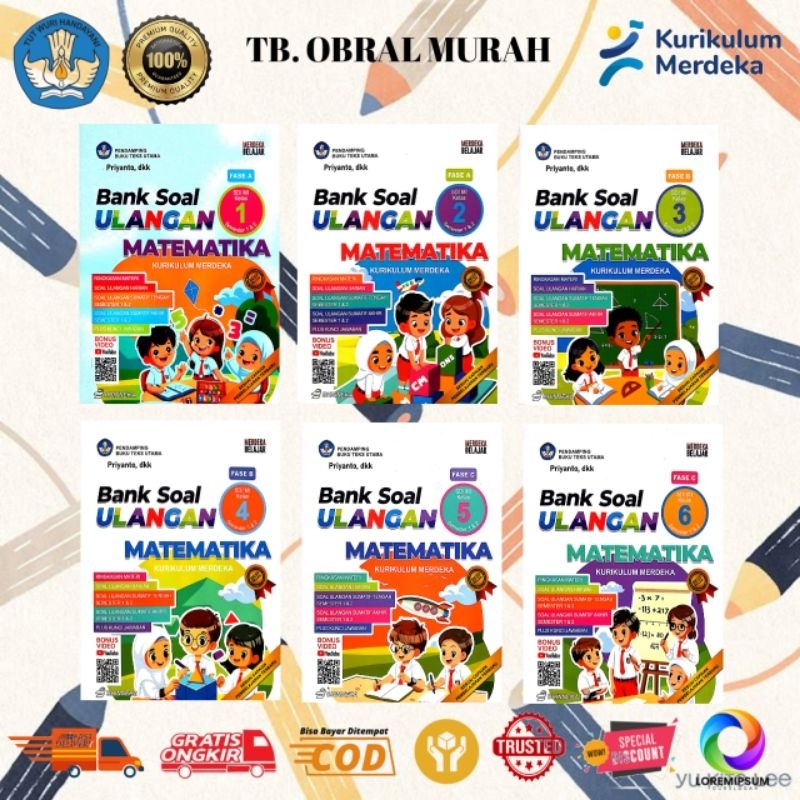 Jual BANK SOAL ULANGAN MATEMATIKA KELAS 1, 2, 3, 4, 5, 6 SD/MI KURIKULUM MERDEKA - BHINEKA ...