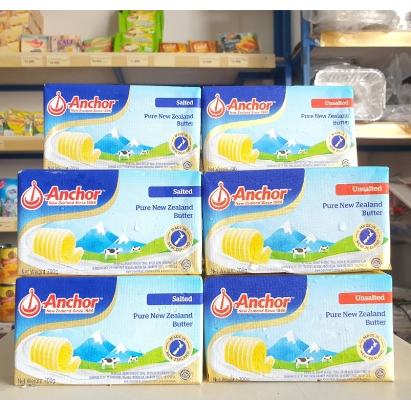 Jual Anchor Salted Butter 200Gr / Anchor Unsalted Butter 200Gr | Shopee ...
