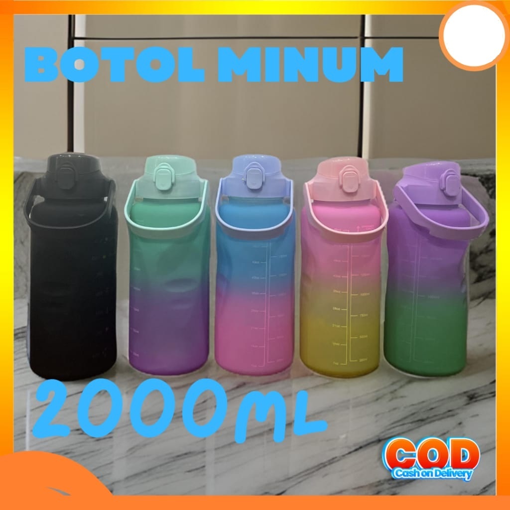 Jual Botol Minum Viral Botol Minum Termos Motivasi 2 Liter Unik Besar ...