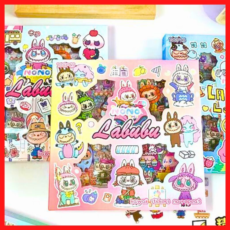 Jual STIKER LABUBU 100 LEMBAR 2D MOMO WATERPROOF KARTUN KARAKTER KOREA ...