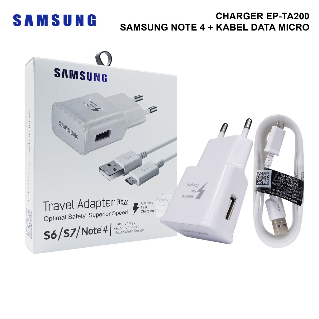 Jual CHARGER BATOK SAMSUNG NOTE 4 EP-TA20 / EP-TA200 + KABEL MICRO ORIGINAL 99 | Shopee Indonesia