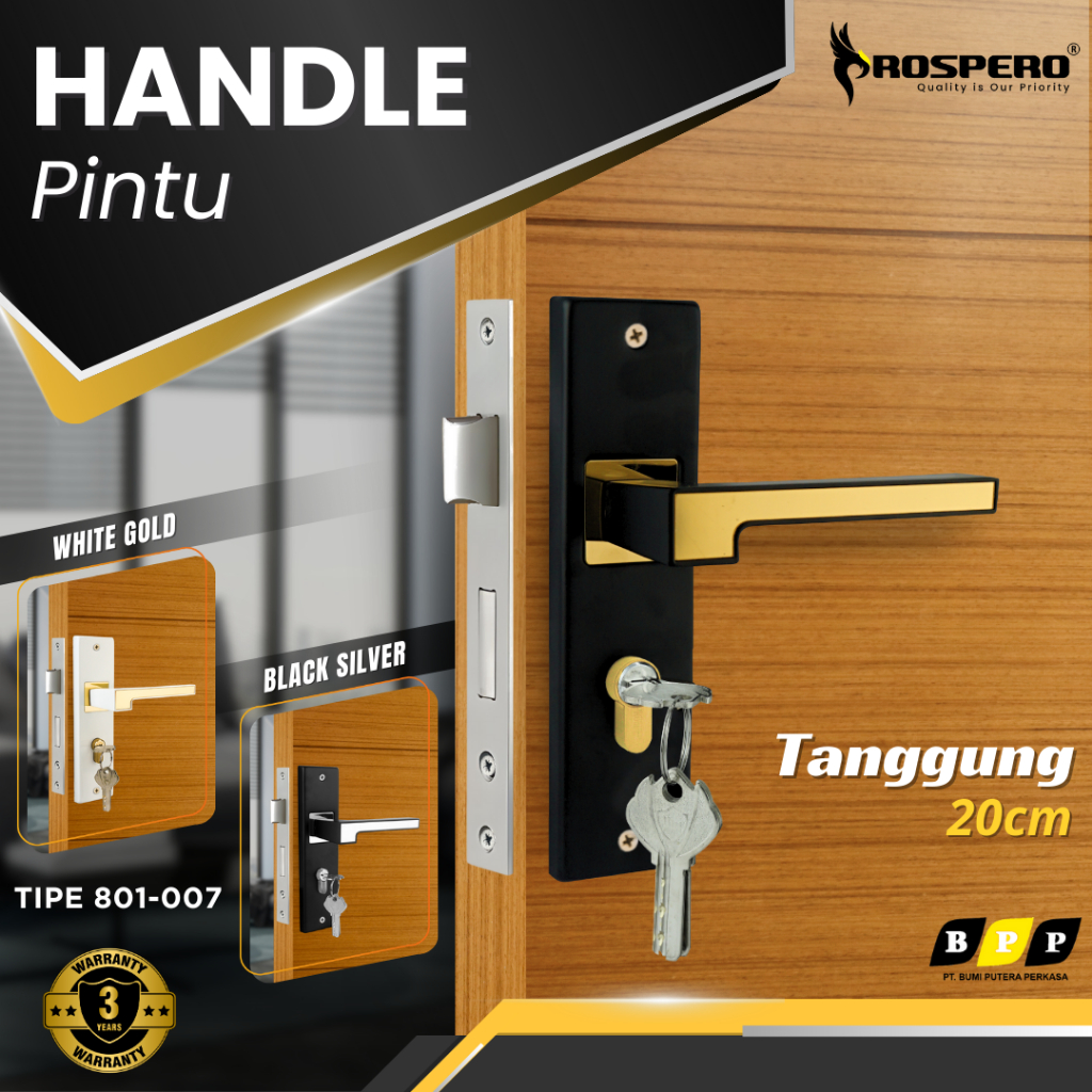 Jual PROSPERO Gagang Pintu Rumah Fullset Tanggung 20cm Minimalis 3 anak ...
