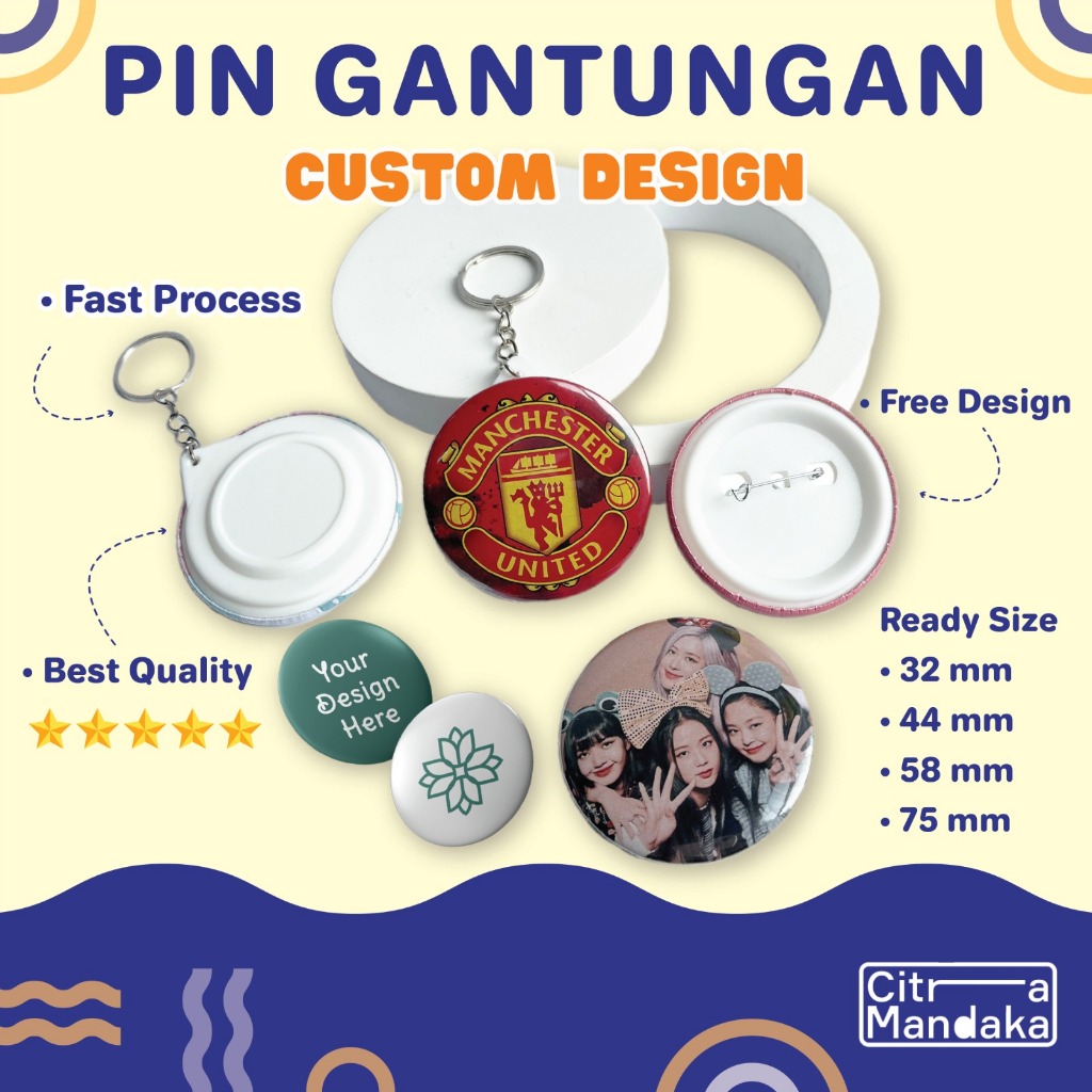 Jual Pin Custom Logo Foto Nama | Pin Peniti | Pin Ganci Gantungan Kunci ...