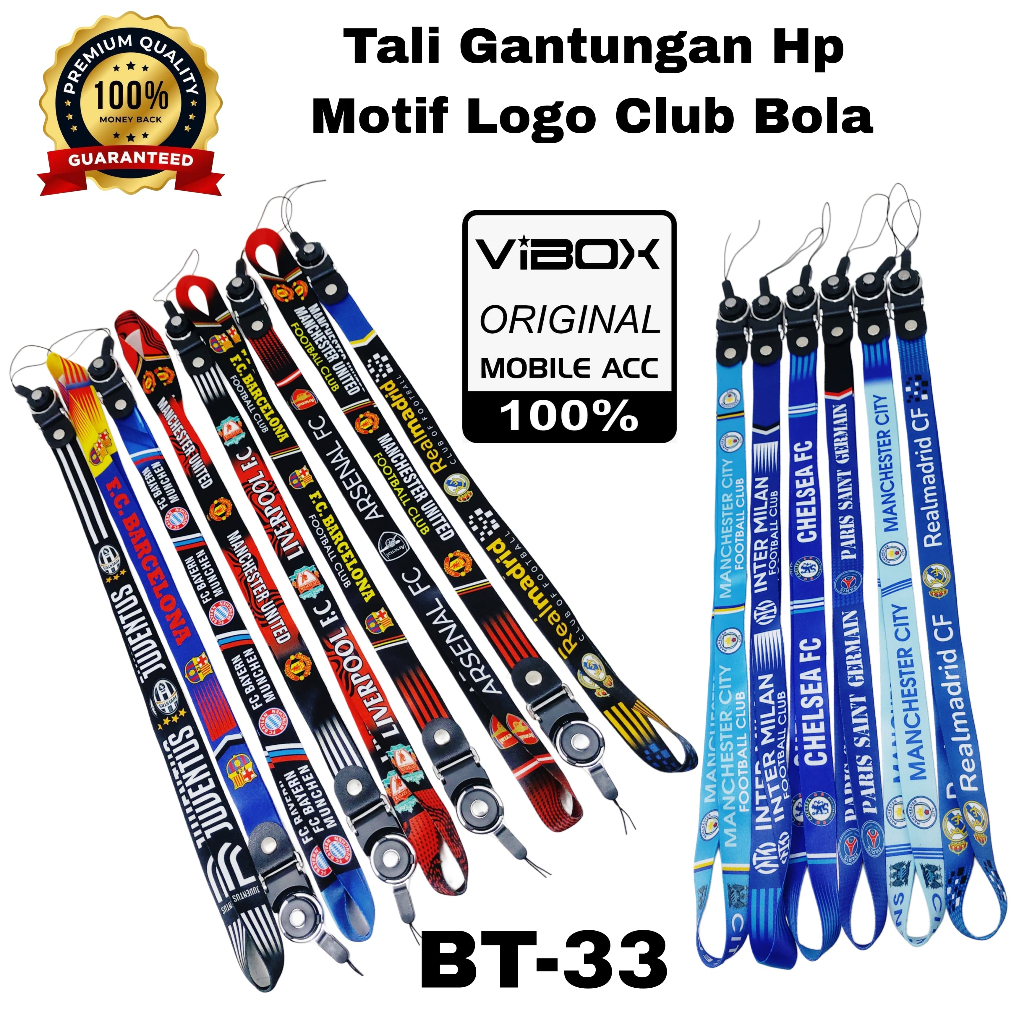 Jual PMS - (1PC) BT-33 Tali hp Club Bola Dunia Fashion Klub sepak bola ...