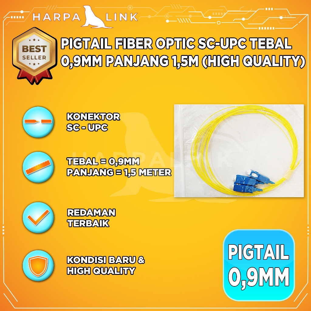 Jual Pigtail Fiber Optic 0.9mm SC UPC Panjang 1,5 Meter Pigtail SC UPC ...