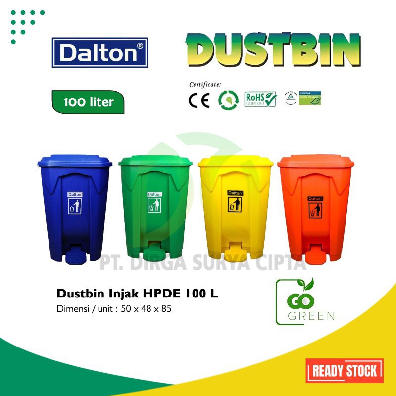 Jual tempat sampah plastik pedal injak 100 liter dalton | Shopee Indonesia