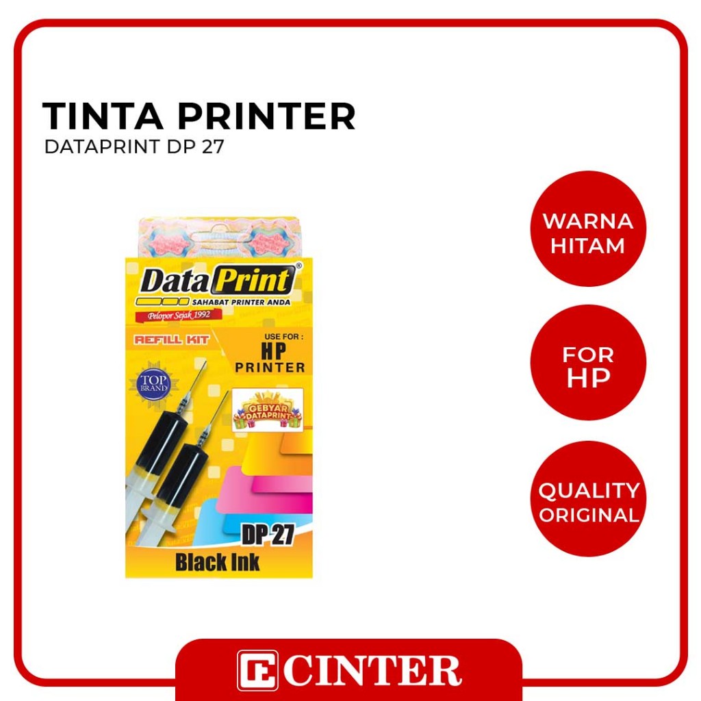 Jual DATA PRINT - TINTA / REFILL TINTA PRINTER DATA PRINT INKJET DP 27 BLACK | Shopee Indonesia