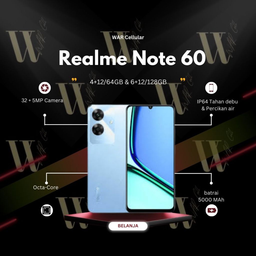 Jual Realme Note 60 4GB+8GB/64GB & 6GB+12GB/128GB | Shopee Indonesia