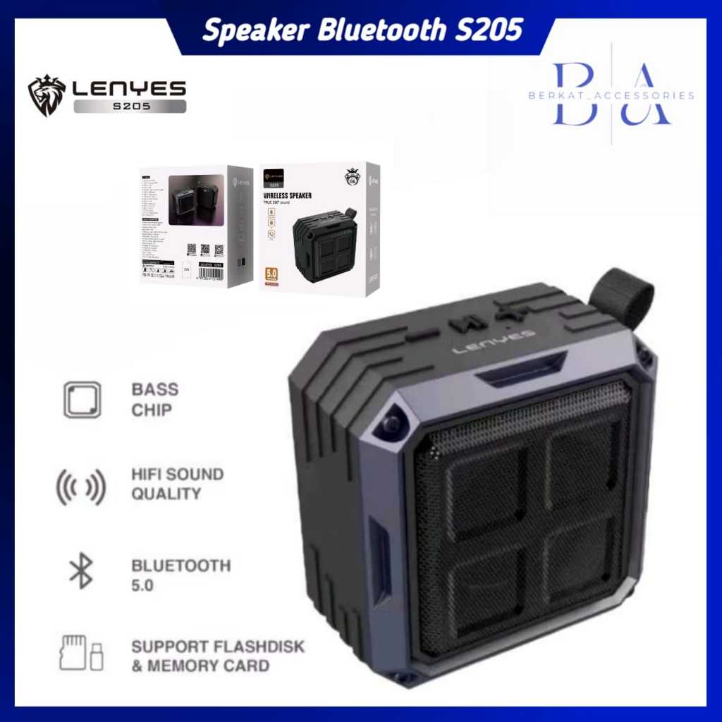 Jual Speaker Bluetooth LENYES S205 Original TWS Sound Bass Wireless 5.0 ...