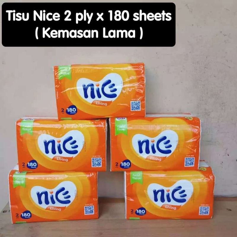 Jual Nice Facial Tissue Tisu Kering Wajah Kemasan 2ply 180 Sheets ( 360 ...