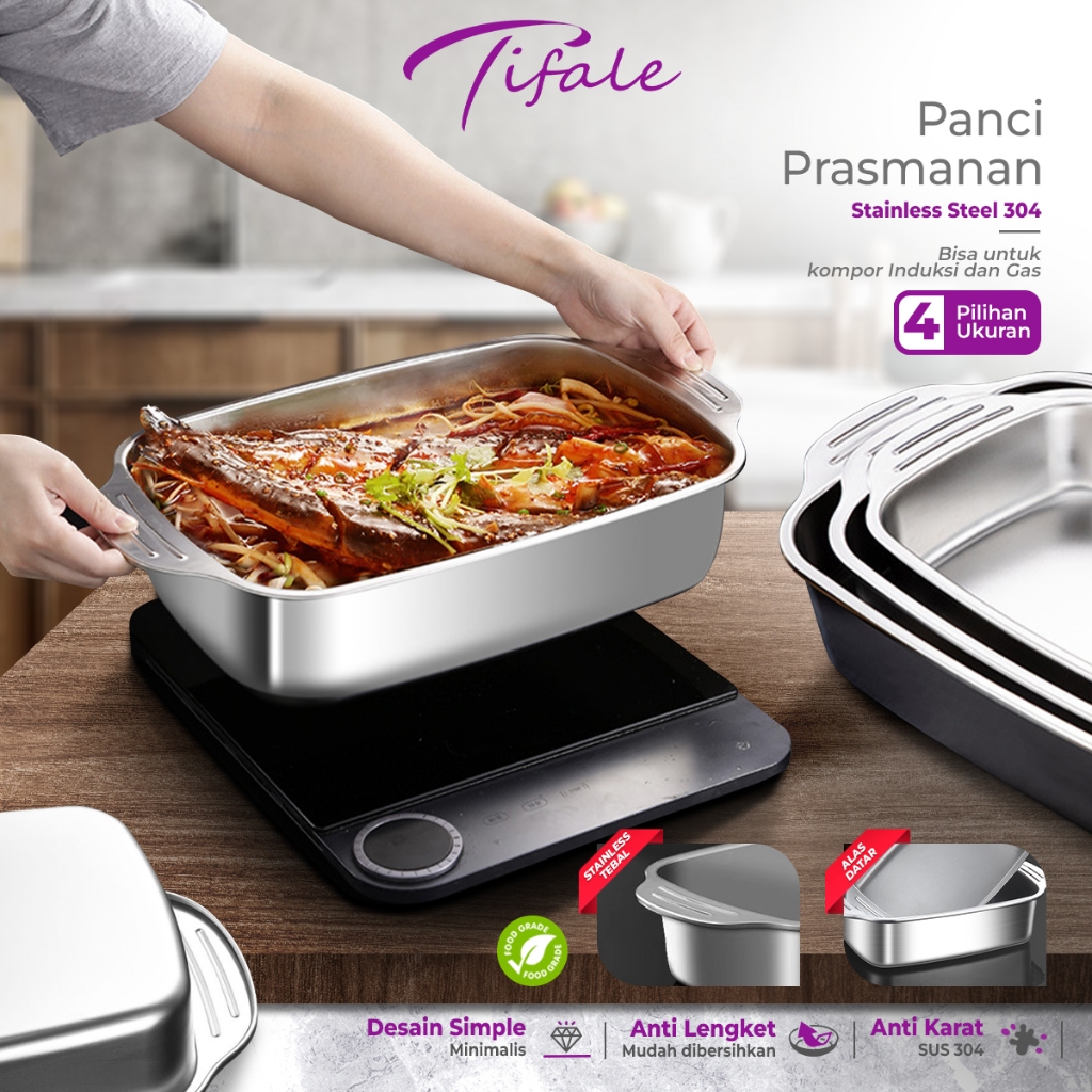 Jual Tifale by Hongzhuo Wadah Prasmanan Catering Nampan Stainless Steel ...
