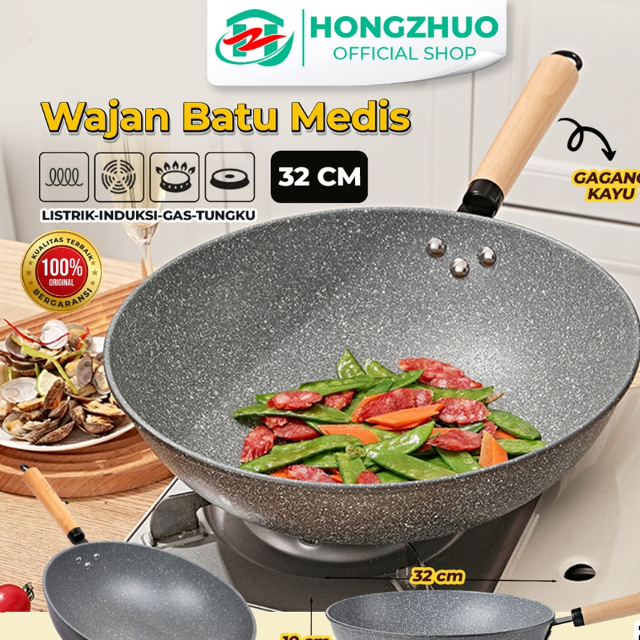 Jual Tifale by Hongzhuo Wajan Maifan YY2201 Fry Pan Bahan Batu Medis Anti Lengket 32cm Wajan ...
