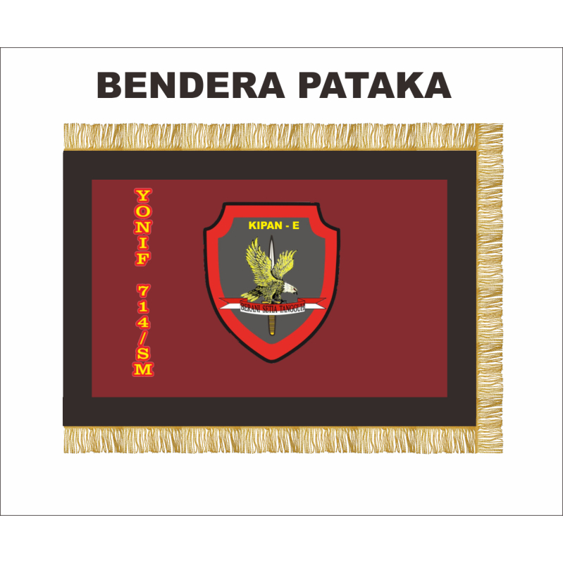 Jual Bendera pataka yonif 714/sm ukuran 50 x 72 cm | Shopee Indonesia
