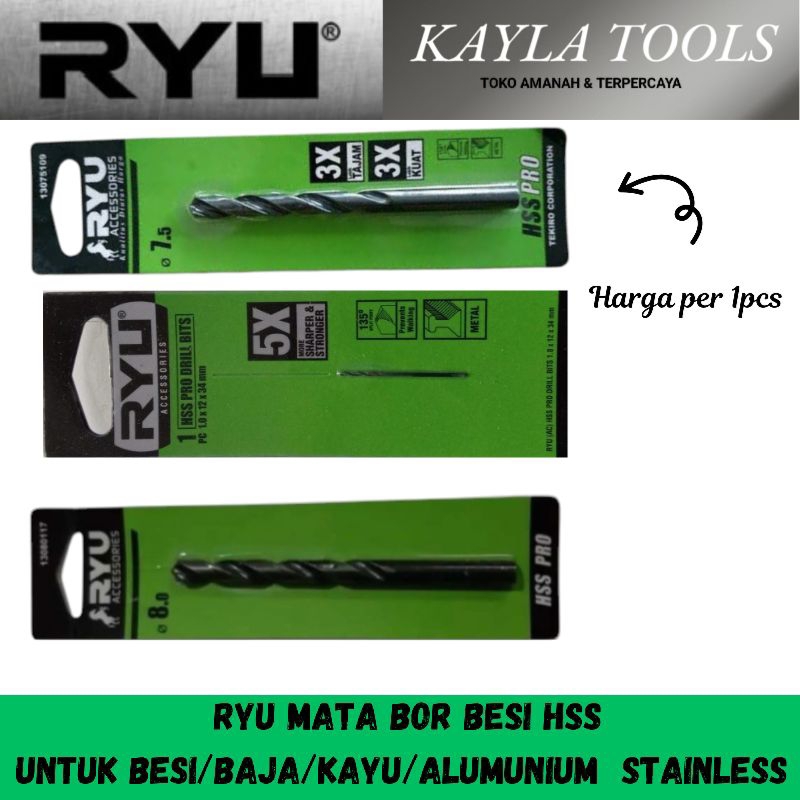 Jual RYU BY TEKIRO MATA BOR BESI HSS PRO (Besi/Baja/Alumunium/Stainless ...