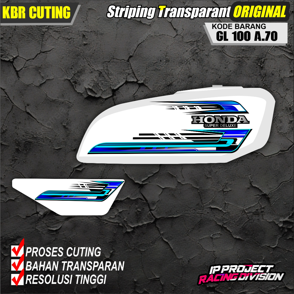 Jual (COD) STIKER STRIPING ORIGINAL MOTOR HONDA GL 100 VARIASI DESAIN RACING HOLOGRAM DAN ...