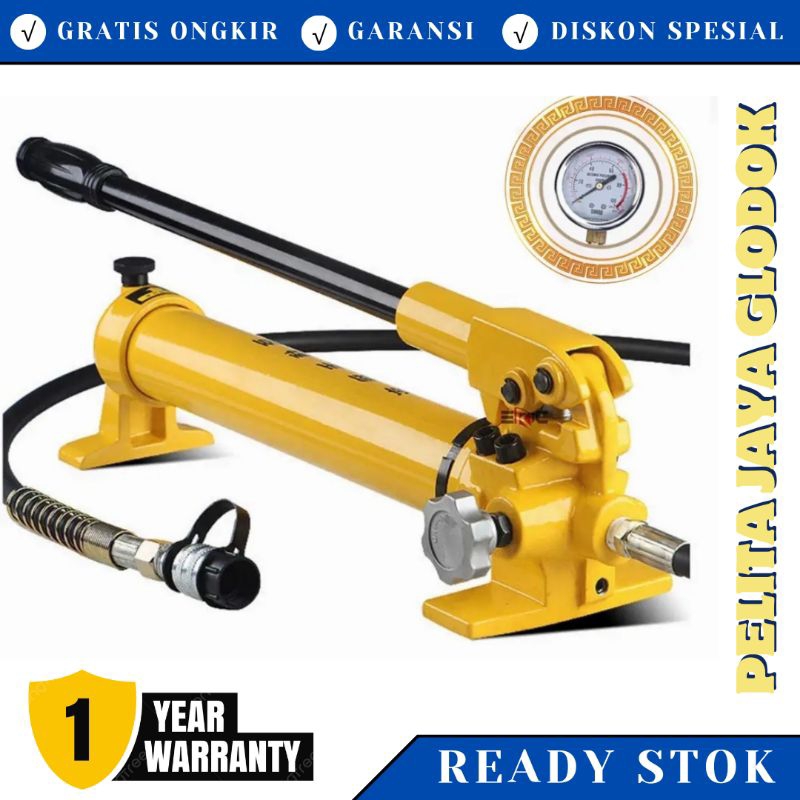 Jual 700ml Hydraulic Pump Pompa Manual Gauge Hidrolik Single Acting BARTON | Shopee Indonesia