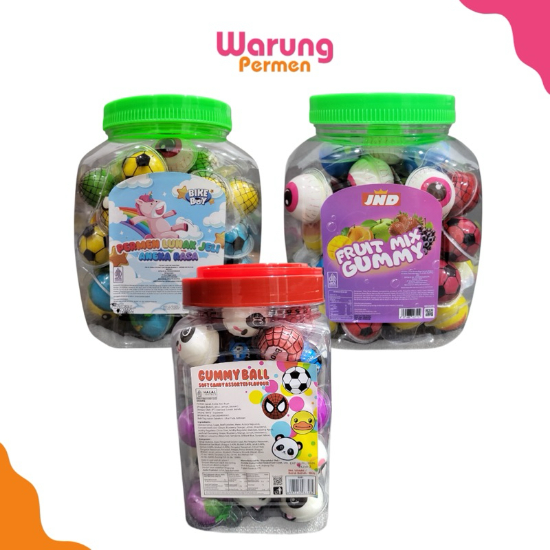 Jual Fruit Mix Gummy Permen Lunak Bulat JND 50 Pcs / Permen Lunak Jeli ...