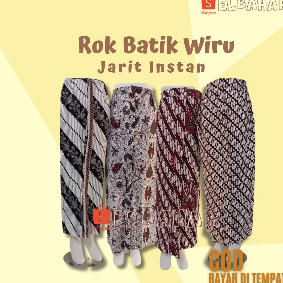 Jual KODE L88C Rok Batik Putih Wiru Jarit Instan Jarik Batik Bawahan ...