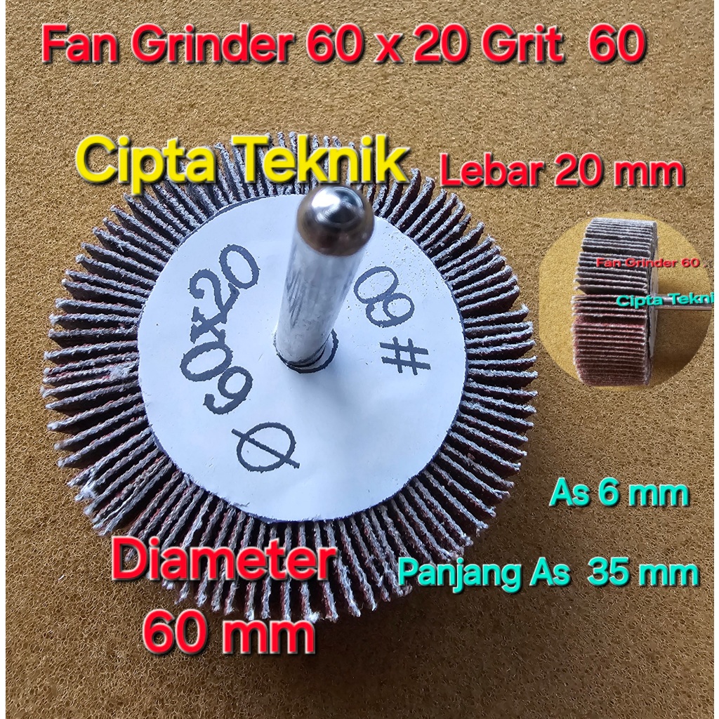Jual Fan Grinder 60 x 20 Grit 60 Amplas Kipas | Shopee Indonesia