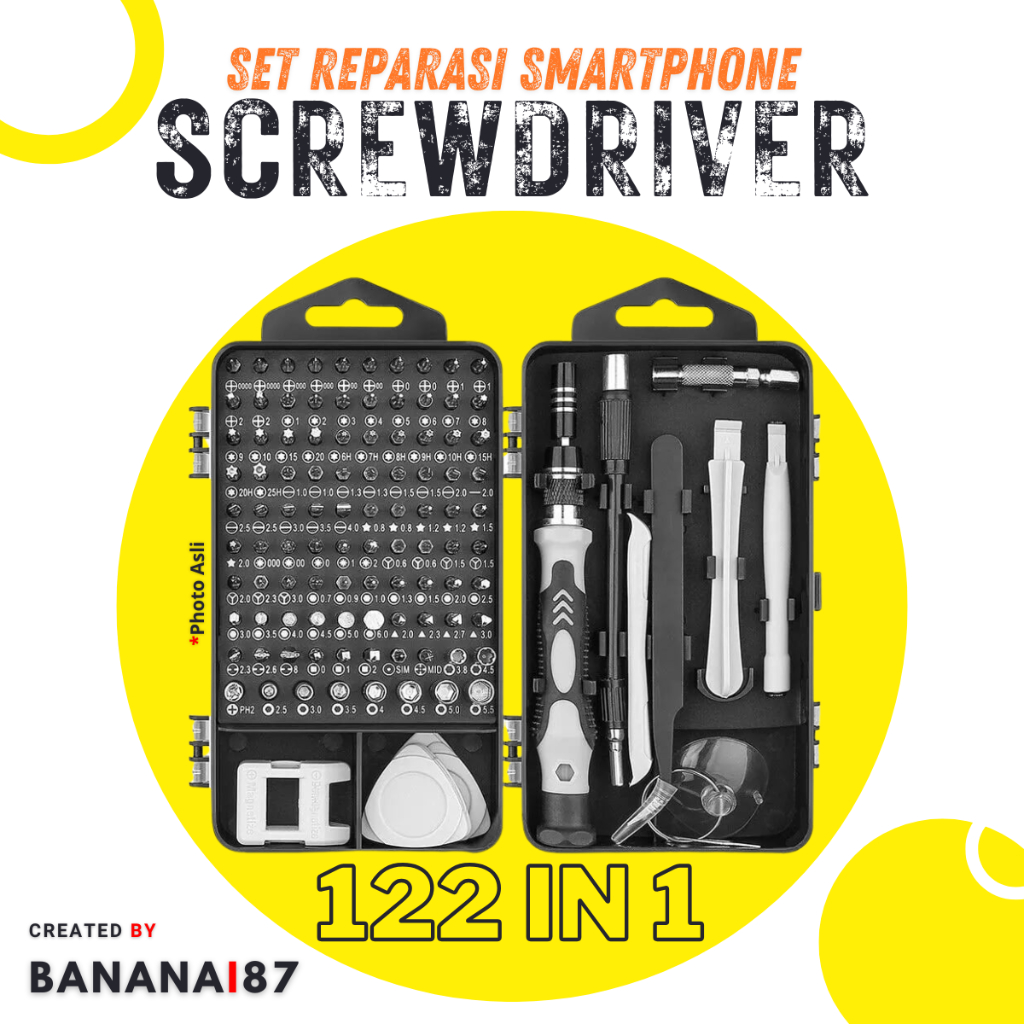Jual Obeng Set Reparasi 122 in 1 Torx Smartphone Android Laptop Pc Magnetic Tahan Karat | Shopee ...