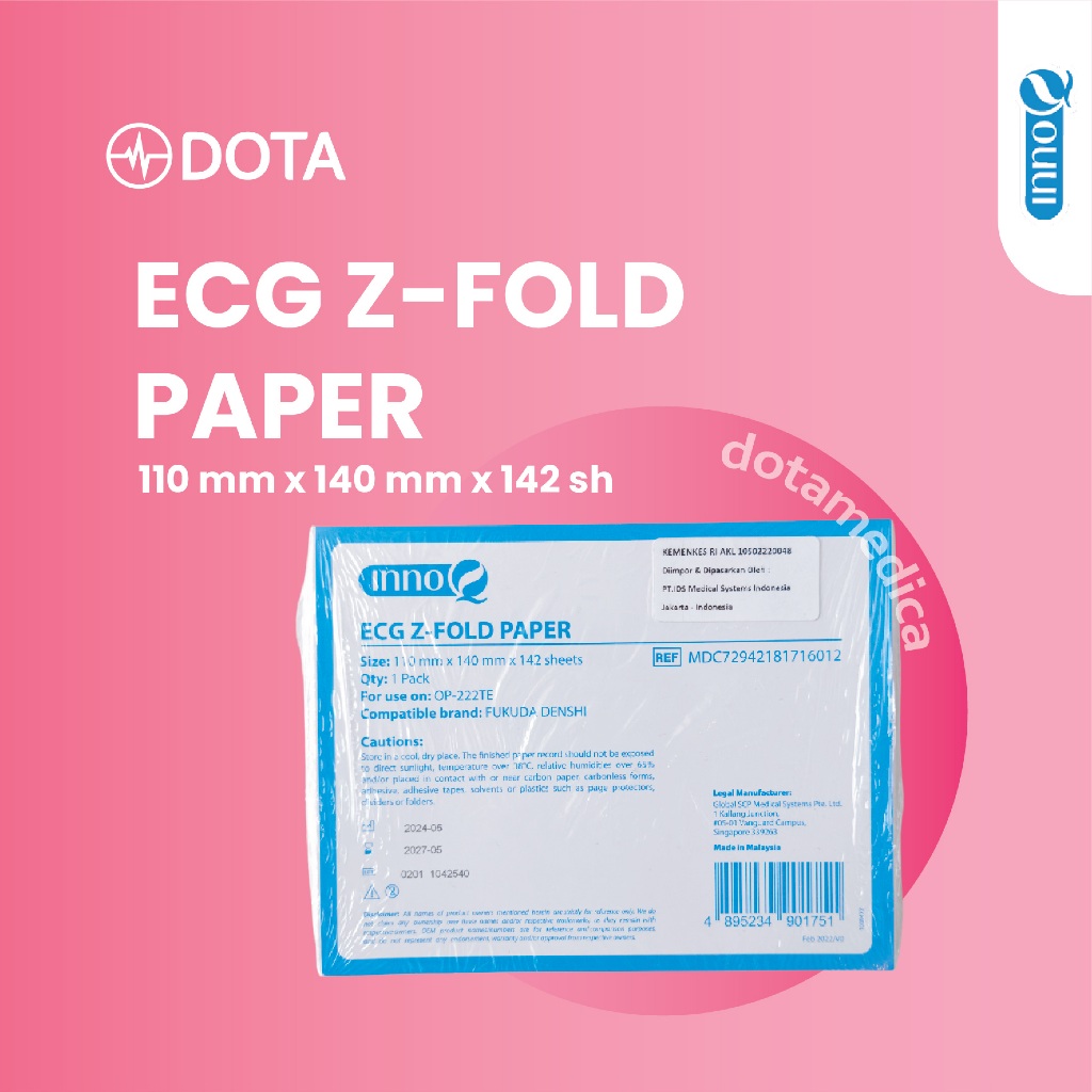 Jual Kertas EKG / Thermal Paper / ECG Z Fold Paper 110mm x 140mm x ...