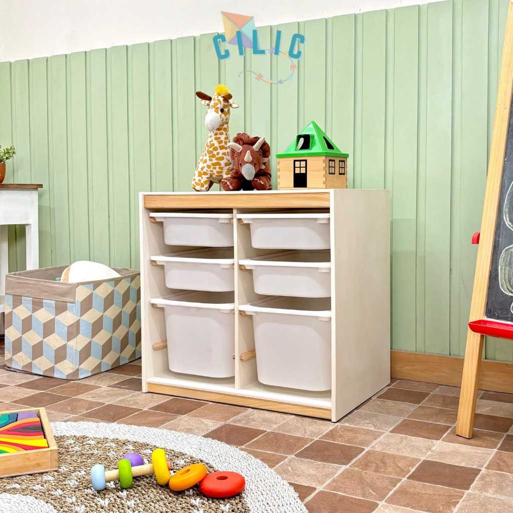 Jual Cilic - Okinawa kabinet rak mainan anak kayu olahan dengan laci ...