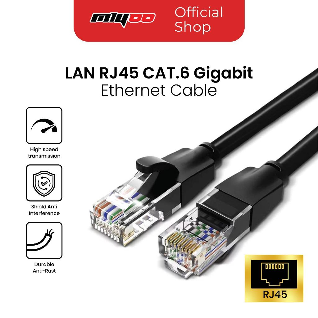 Jual Miyoo Cable LAN UTP RJ45 Gigabit Ethernet cable CAT6 network route ...