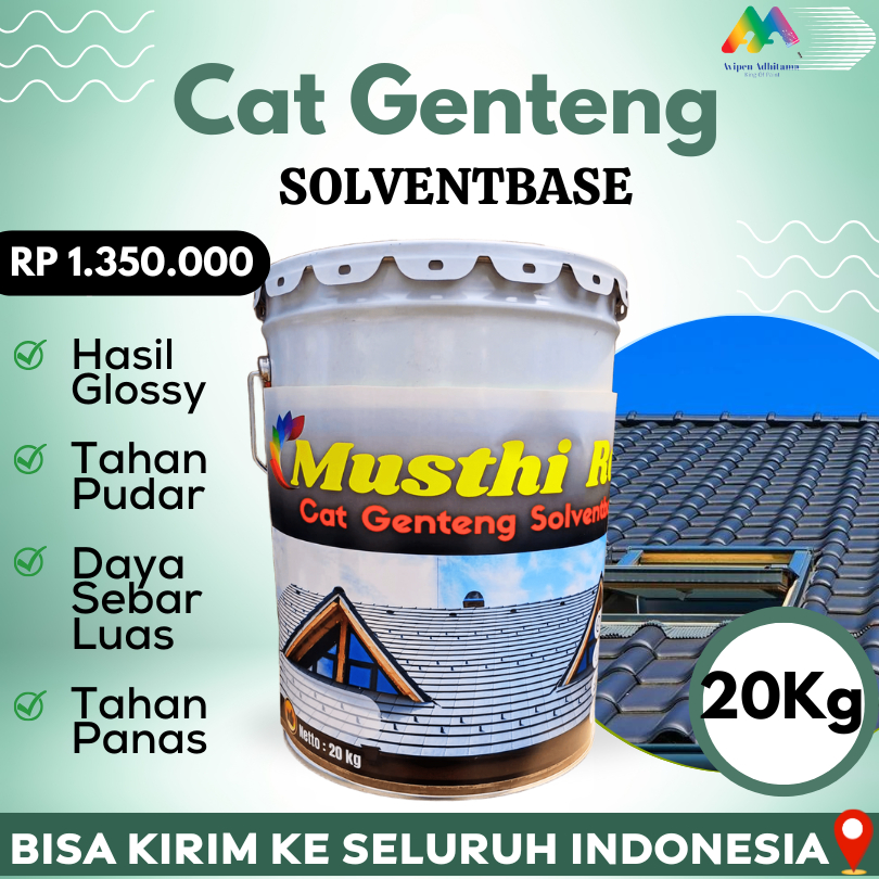 Jual Cat Genteng/Cat Atap Solventbase MusthiRoof 20 Kg Mengkilap Utk ...