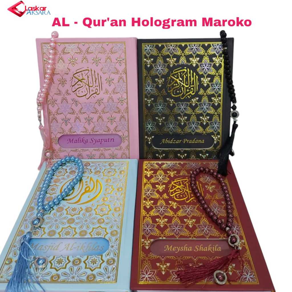 Jual Al Quran Custom Nama Maroko Pattern Free Tasbih Mutiara Box ...