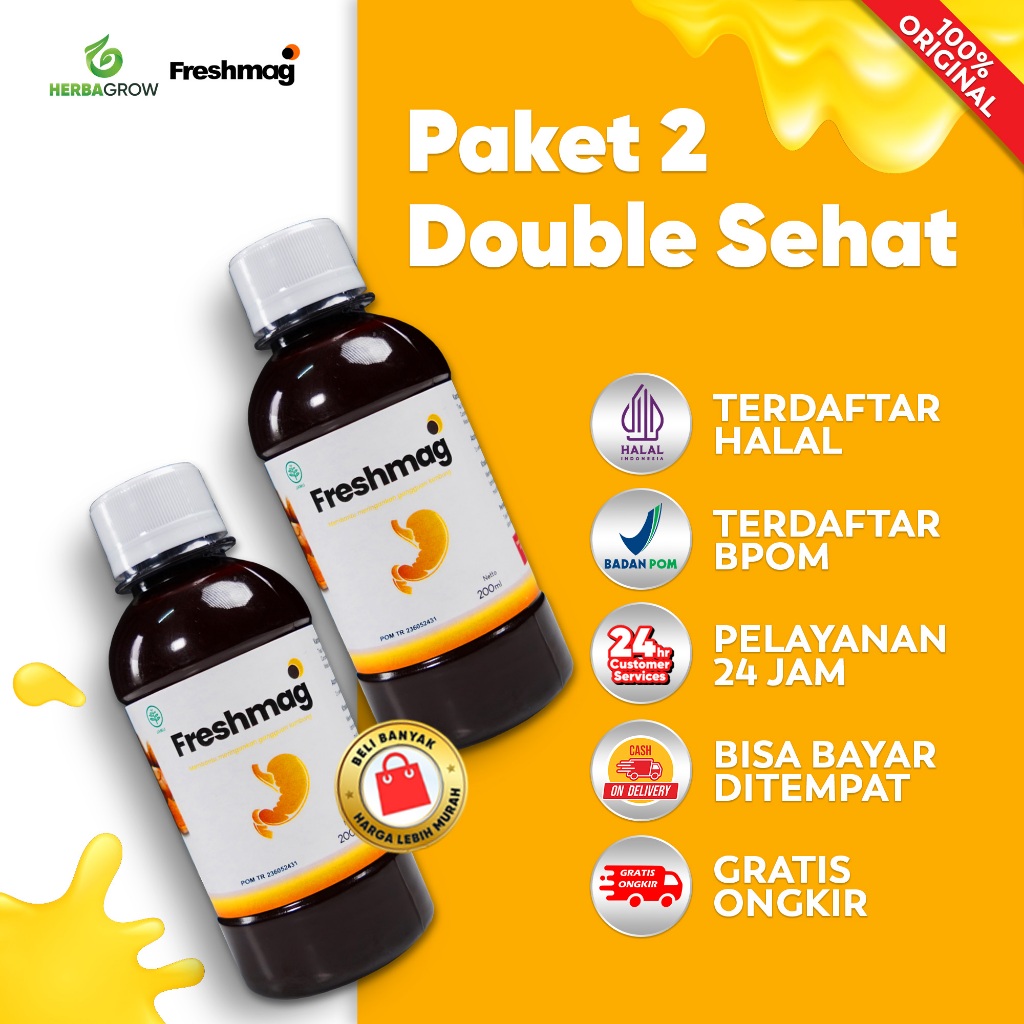 Jual Freshmag 2 Botol Madu Herbal Original Obat Asam Lambung Nyeri Maag ...