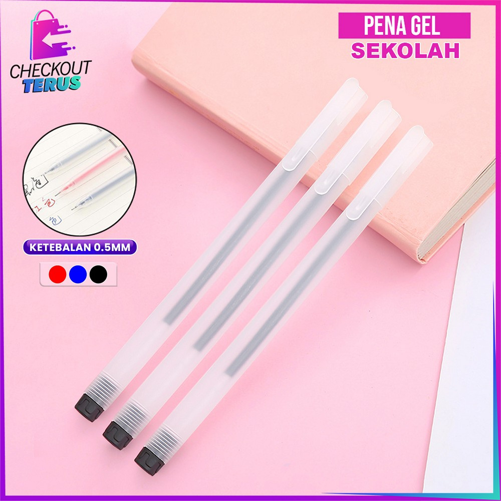 Jual CT A46 Pena Gel Alat Tulis Pulpen 0.5mm Motif Polos Perlengkapan ...