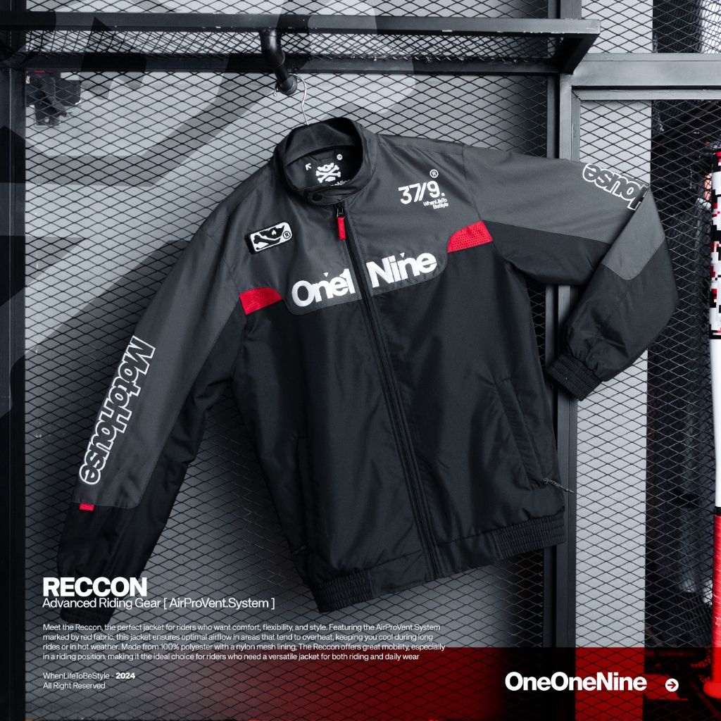 Jual Oneonenine Ksr Jaket Racernine Reccon Black Grey Series - Jaket ...