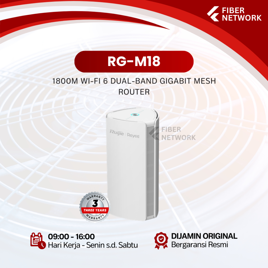 Jual RUIJIE REYEE RG-M18 1800M WI-FI 6 DUAL BAND GIGABIT MESH ROUTER ...