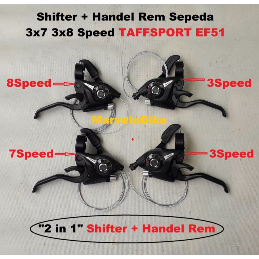 Jual Shifter Sepeda Operan Sepeda Shifter + Handel Rem Sepeda 3x7 3x8 ...