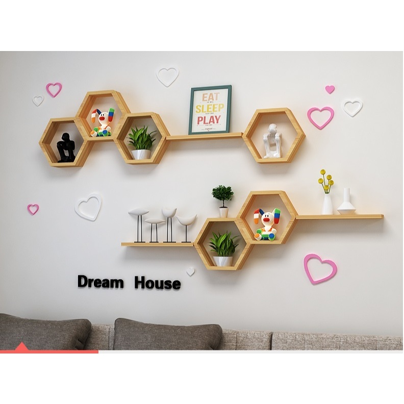 Jual Rak Dinding Kayu Minimalis Hiasan Dinding Satu Set | Shopee Indonesia