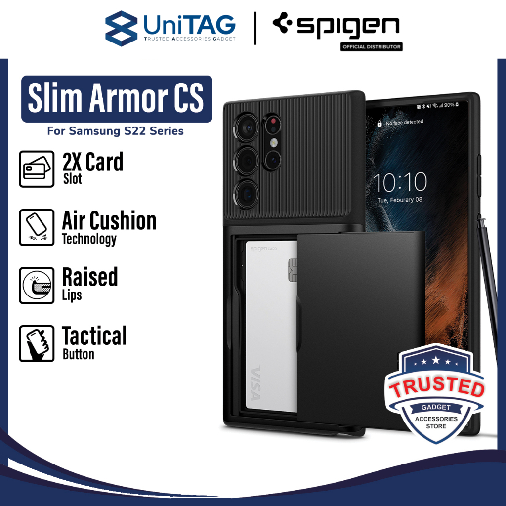 Jual Case Samsung Galaxy S22 Ultra Plus Spigen Slim Armor CS Card Casing | Shopee Indonesia