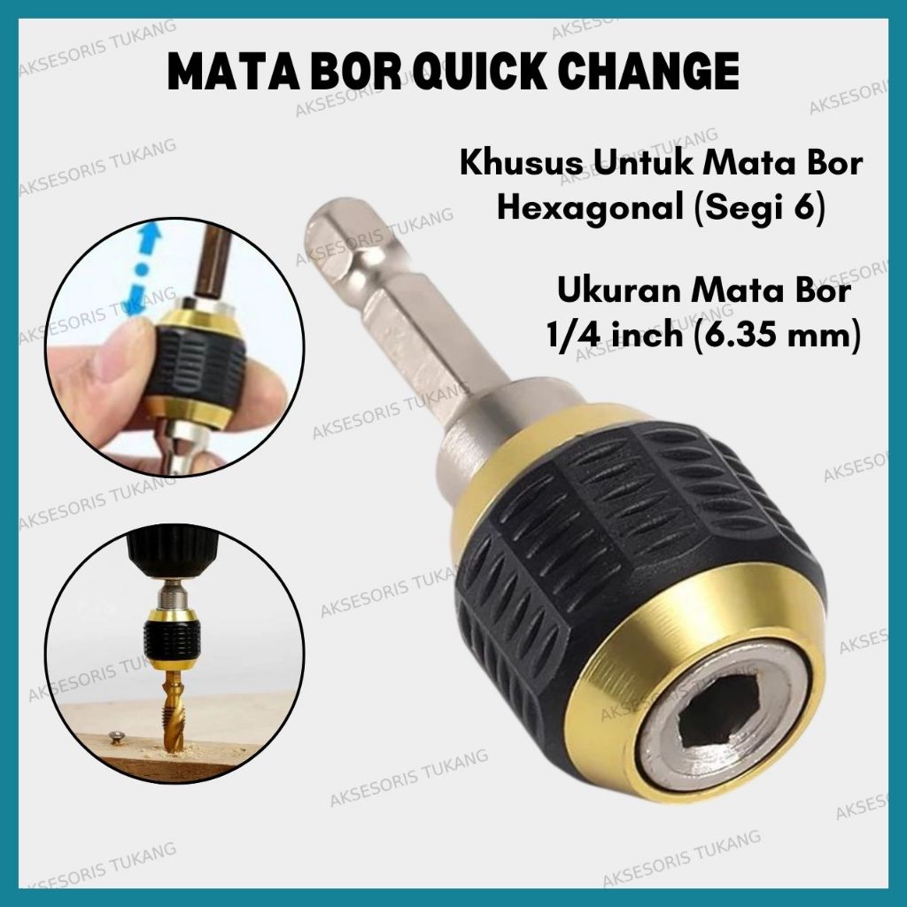 Jual Adaptor Mata Bor Quick Change Hexagonal 60mm Adapter Mata Bor Hex ...