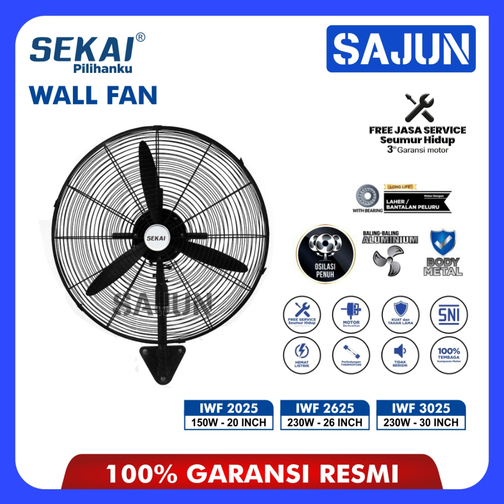 Jual SEKAI Kipas Angin Dinding Tornado / Kipas Angin Industri Alumunium ...