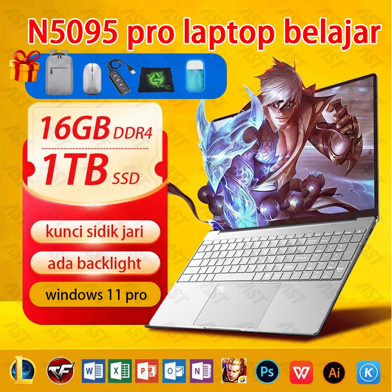 Jual AST Laptop 15.6" Intel N5095-12 generasi Silver/Pink Ram20+512gb ...