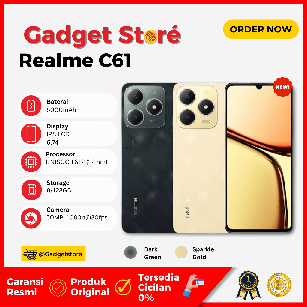 Jual realme C61 8GB+128GB (50MP AI Camera) | Shopee Indonesia