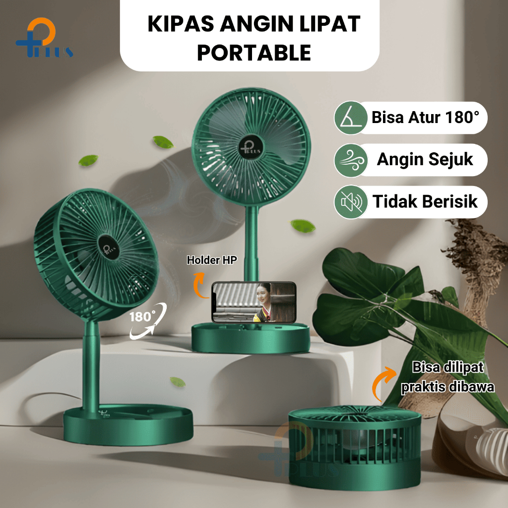 Jual [ PPLUS ] Kipas Angin Lipat Tenaga USB / Kipas Angin Meja Putar ...
