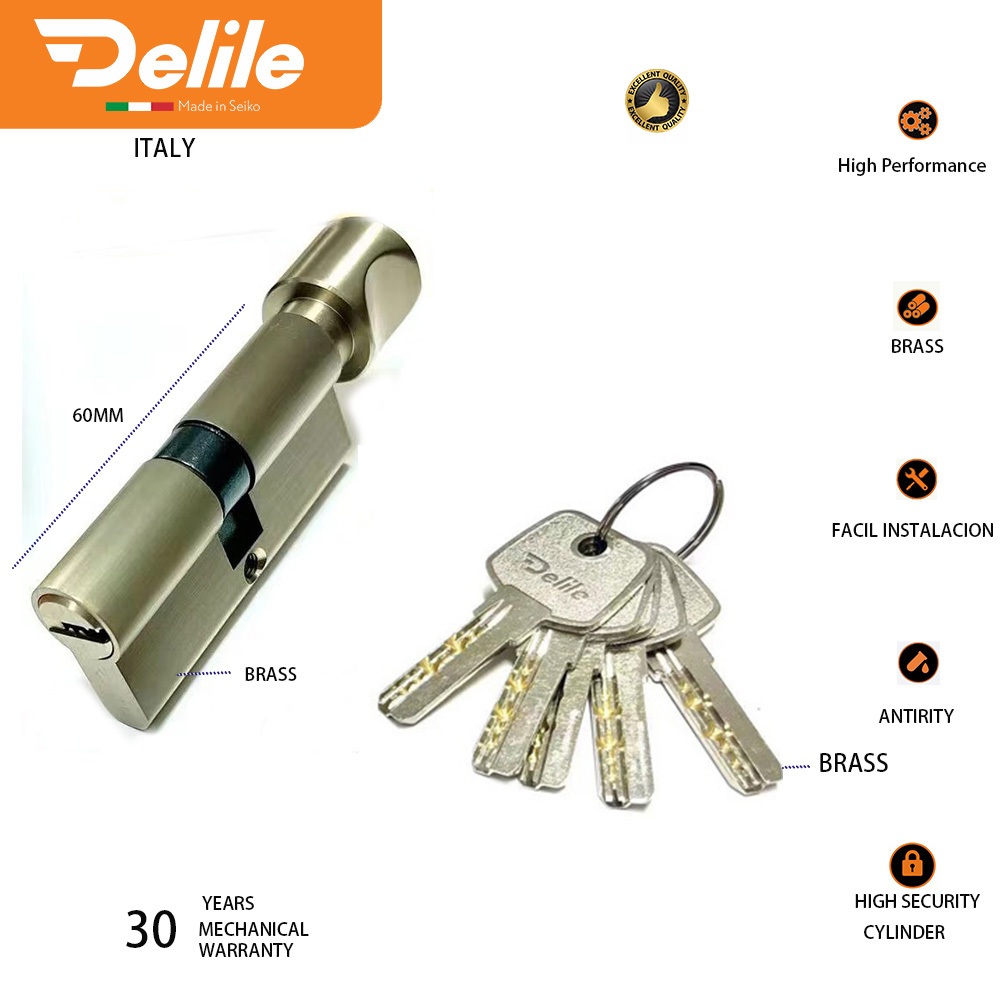 Jual SILINDER PINTU RUMAH / Cylinder Knop / DELILE L60MM,MSN Kunci Rumah | Shopee Indonesia
