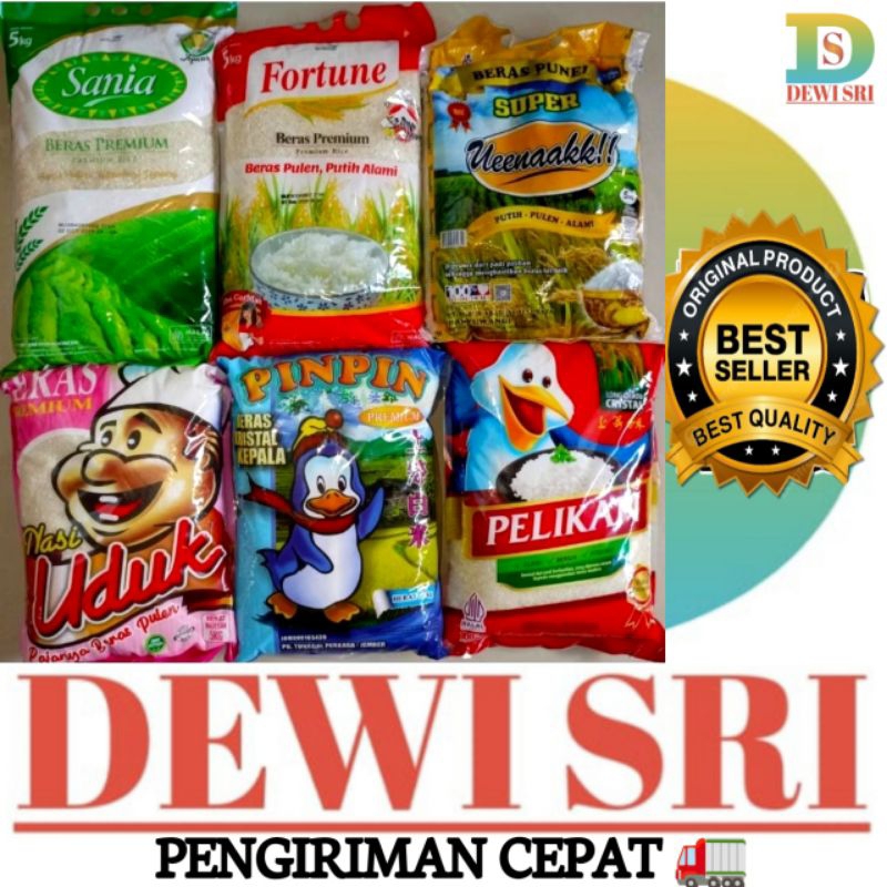 Jual Aneka Beras Premium Kemasan 5Kg Beras Pulen Enak | Shopee Indonesia