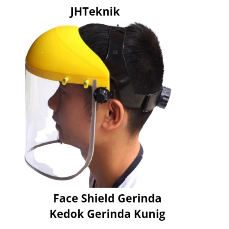 Jual JHTeknik Face Shield Gerinda Kuning/Helm Penutup Muka Kuning Tebal ...