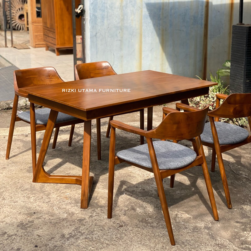 Jual Request Order Meja Makan Kursi Hiroshima 160x90x75 cm Kayu Jati | Shopee Indonesia